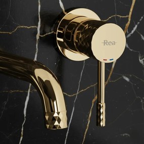 Rea Lungo Diamond, podomítková umyvadlová baterie + BOX, zlatá lesklá, REA-B0539