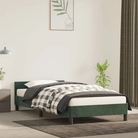 Rám postele s čelem tmavě zelený 80x200 cm samet - Default Title