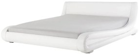 Bílá kožená vodní postel 180x200 cm AVIGNON Beliani