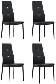 Jídelní židle 4 ks černé umělá kůže 246188