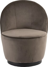 Sametové taupe klubové křeslo Cody - 57*57*73 cm