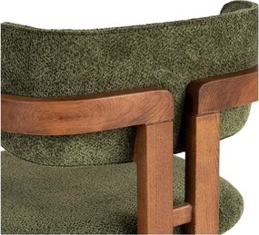 Tmavě zelené jídelní křeslo s područkami Toscana – Kalune Design