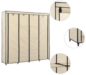 Šatní skříň se 4 přihrádkami krémová 175 x 45 x 170 cm 282447