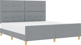 Rám postele s čelo Světle šedá 180 x 200 cm textil 3344746