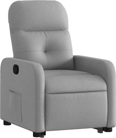 Zvedací polohovací křeslo světle šedé textil 3206795