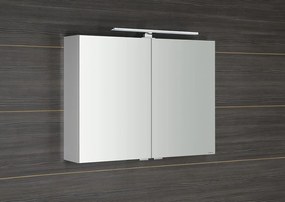 Sapho, RIWA galerka s LED osvětlením, 81x60x17cm, bílá lesk, RIW080-0030