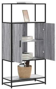 Skříň highboard šedá sonoma 68x35x139cm kompozitní dřevo a kov