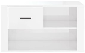 Botník bílý s vysokým leskem 80 x 35 x 45 cm kompozitní dřevo - Default Title