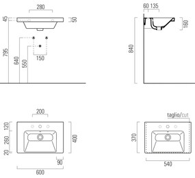 GSI, NORM keramické umyvadlo 60x18x40 cm, bílá ExtraGlaze, 8636111