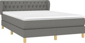 Box spring postel s matrací tmavě šedý 140 x 190 cm textil 3127038