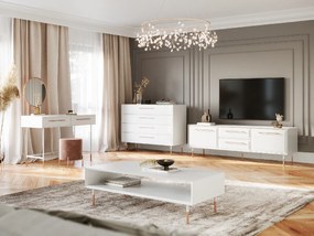 Bílý nábytek TV stolek Rosa Bianca, bílá, masiv, bororvice - VÝPRODEJ