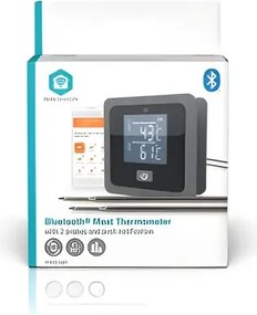Nedis Teploměr na maso SmartLife šedá / Teploměr / Bluetooth / 2 sondy