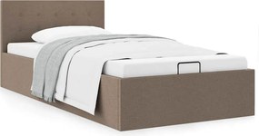 Rám postele s úložným prostorem taupe textil 90 x 200 cm 285594