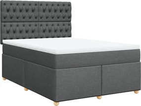Box spring postel s matrací tmavě šedá 140x200 cm textil 3293611