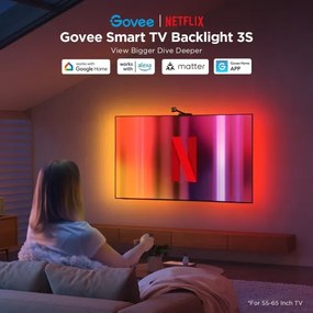 Govee - Backlight 3S Netflix TV 55-65" SMART LED podsvícení RGBICW Wi-Fi + DO