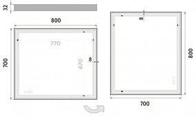 Nimco LED zrcadlo 800x700 ZP 13003