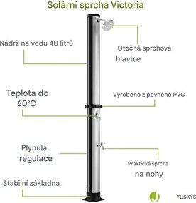 Juskys Zahradní solární sprcha Victoria 40 L