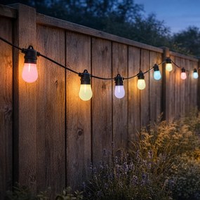 Inteligentní LED světelný řetěz 15 metrů 15 světel opál RGBW IP44 - Chill