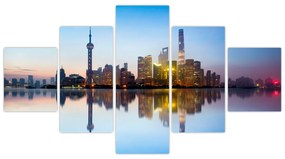 Obraz ranního nebe nad Šanghají (125x70 cm)