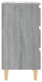 Noční stolek masivní dřevěné nohy šedý sonoma 40 x 35 x 69 cm - Default Title