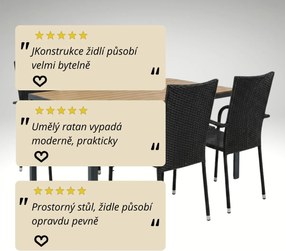 Vikio Zahradní ratanový set 150x90 pro 4 osoby DT255-P přirodní