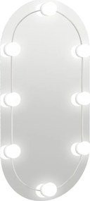 vidaXL Zrcadlo s LED světly 80 x 40 cm sklo oválné [3102975]