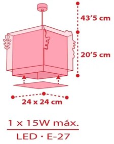 Dalber 73262 - Dětský lustr HELLO KITTY 1xE27/15W/230V růžová