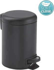 Sapho Gedy Koupelnové doplňky - Odpadkový koš 5 l, Soft Close, matná černá 330914