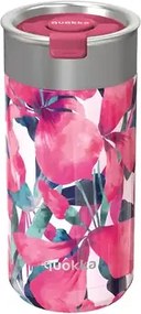 Quokka Boost 400ml Pink Bloom / Termohrnek se sítkem / nerezová ocel