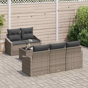 Set pohovek 6 ks Šedá polyratan 3355268