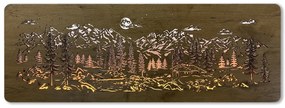 Li-Go "Chata v horách" světelný obraz 230V 120x40cm provedení povrchu: dub světlý