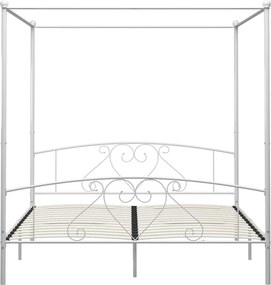 Rám postele s nebesy bílý kovový 180 x 200 cm 284431