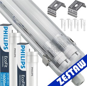 Sada hermetického svítidla PHILIPS 128 cm + 2x vodotěsné LED trubice