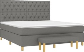 Box spring postel s matrací tmavě šedá 160x200 cm textil 3137406