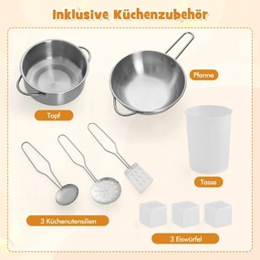 Costway Dětská kuchyňka na hraní s realistickými zvuky a světly Sada – bílý