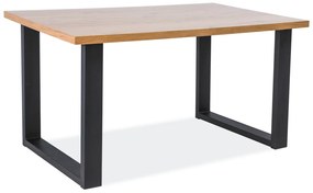SIGNAL Jídelní stůl - UMBERTO, 180x90, dýha dub/matná černá