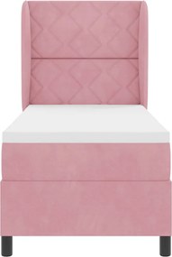 Postel s boxspringem s čelo Růžová 200 x 80 cm samet 3340957