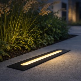 Moderní bodové světlo do země černé 30 cm vč. LED IP65 - Eline