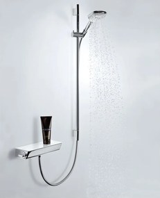 Hansgrohe Raindance Select E, sprchová souprava 120 3jet EcoSmart 9 l/min se sprchovou tyčí 90 cm, bílá/chromová, HAN-26623400