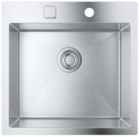 Grohe - Dřez K800, 52x51 cm, s automatickým odtokem, kartáčovaná nerez 31583SD1