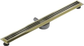 Mexen Flat 360°, nerezový sprchový žlab vzor M33 90 cm, zlatá lesklá, 1533090-40