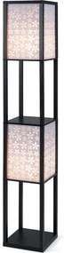 Costway 2 žárovková stojací lampa s 2 policemi Stojací lampa s 2 vyříznutým