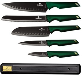 6dílná sada kuchyňských nerezových nožů s magnetickým držákem EMERALD 20169