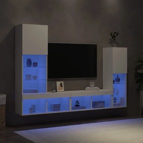 4dílná obývací stěna s LED osvětlením bílá kompozitní dřevo 3216654