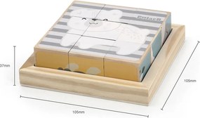 Dřevěné puzzle kostky Viga zvířata 9 dílů