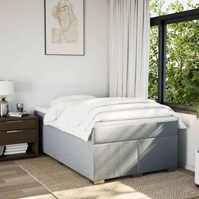 Box spring postel s matrací světle šedá 120x190 cm textil 3285116
