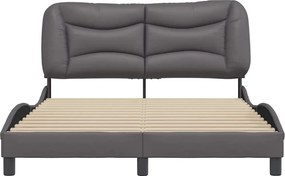 Rám postele bez matrace Hvar šedý 140x190 cm umělá kůže 3207998