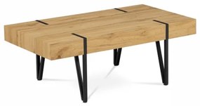 Moderní konferenční stolek 110x60 divoký dub, černý, AHG-233 OAK