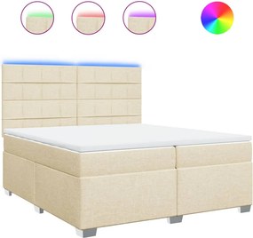 Box spring postel s matrací krémová 200x200 cm textil 3292900