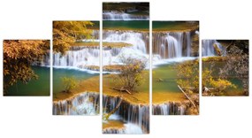 Obraz - Vodopády Huay Mae Khamin, Thajsko (125x70 cm)